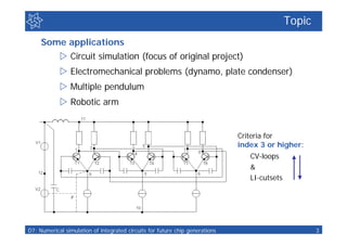 MATHEON Center Days: Index determination and structural analysis using Algorithmic ...