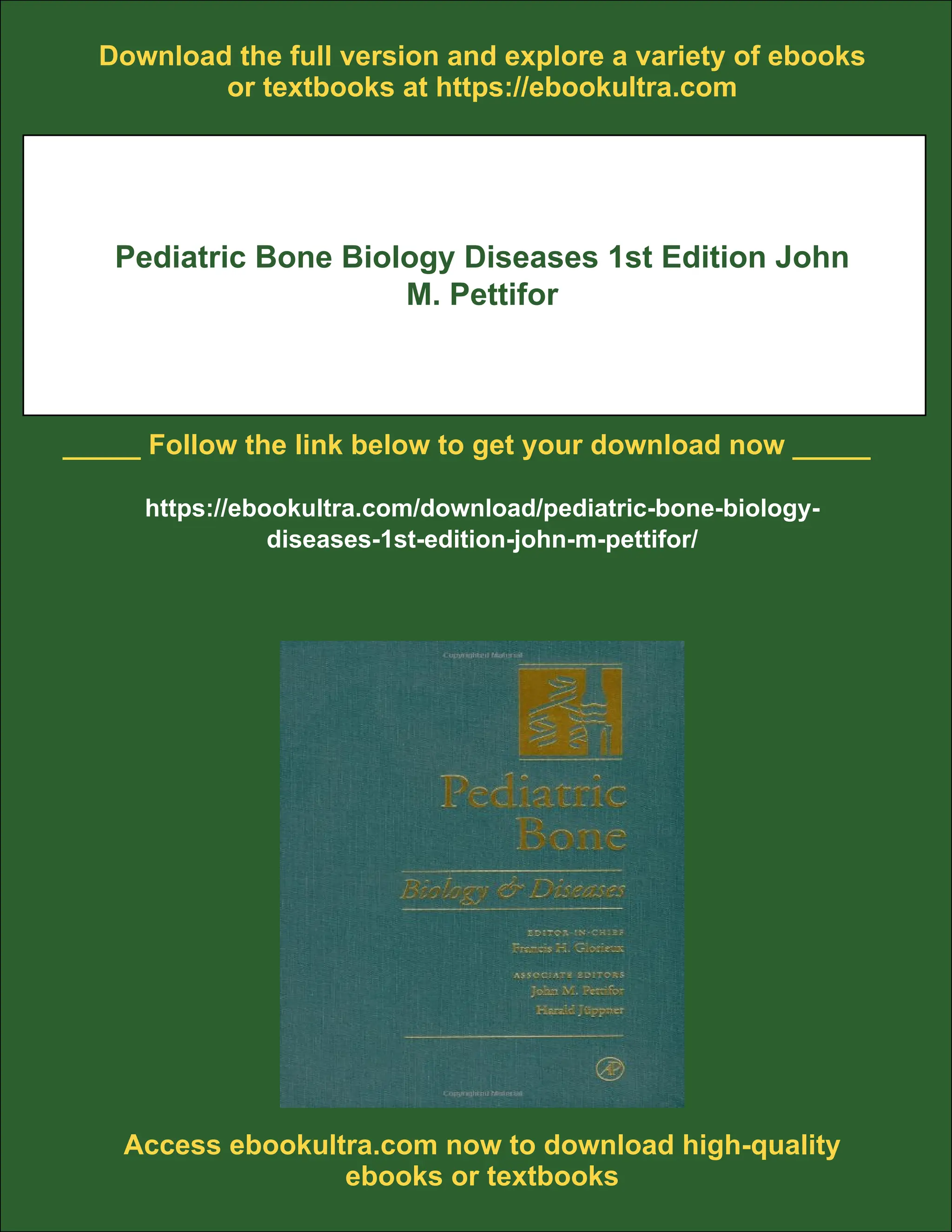 Pediatric Bone Biology Diseases 1st Edition John M. Pettifor | PDF