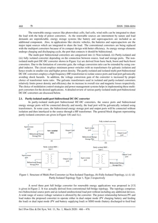 Review of multiport isolated bidirectional converter interfacing renewable and energy storage ...
