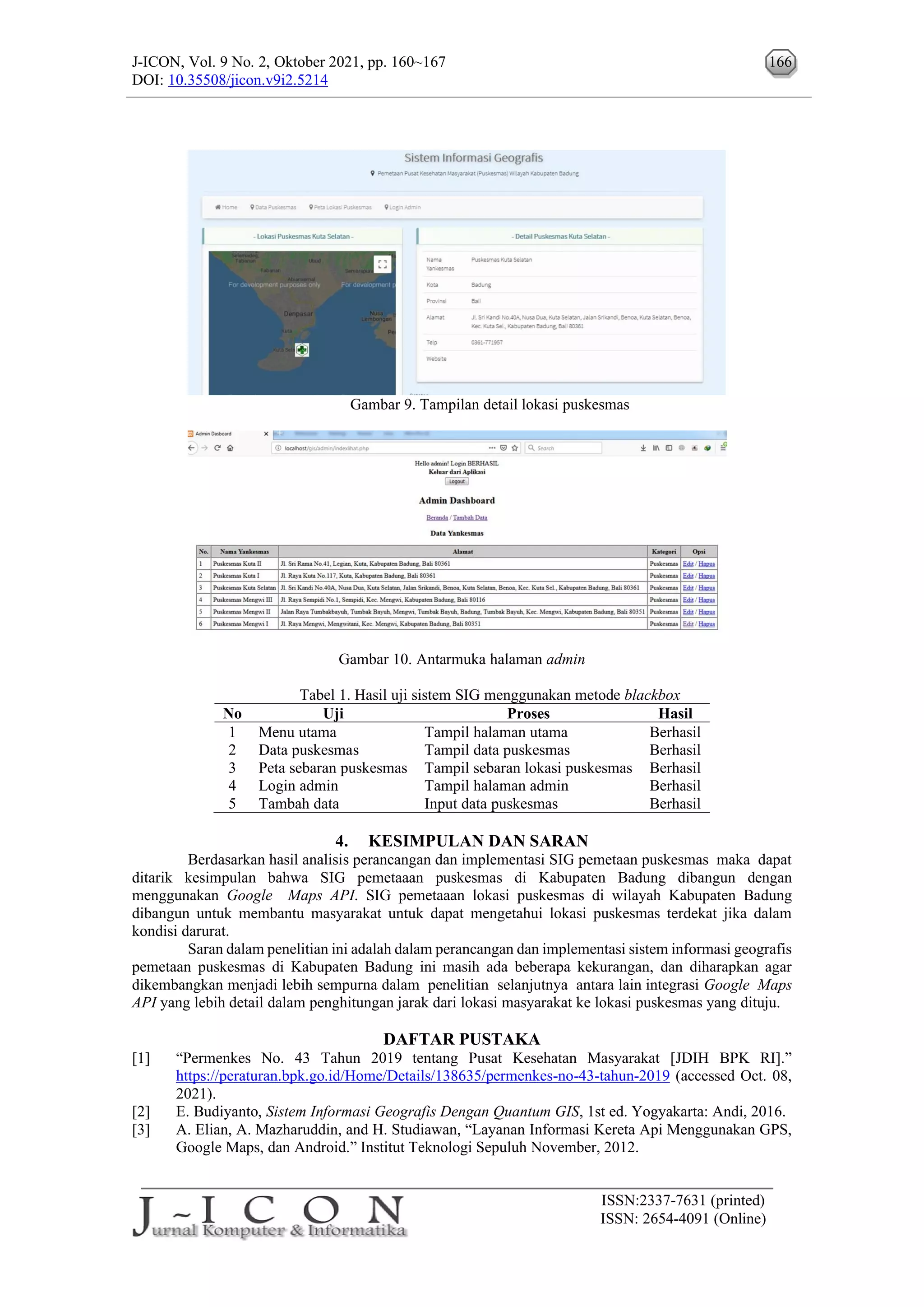 SISTEM INFORMASI GEOGRAFIS PEMETAAN LOKASI PUSKESMAS MENGGUNAKAN GOOGLE MAPS API DI KABUPATEN ...