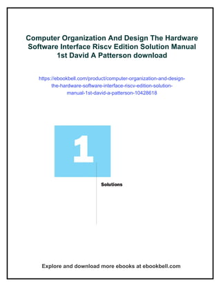 Computer Organization And Design The Hardware Software Interface Riscv ...