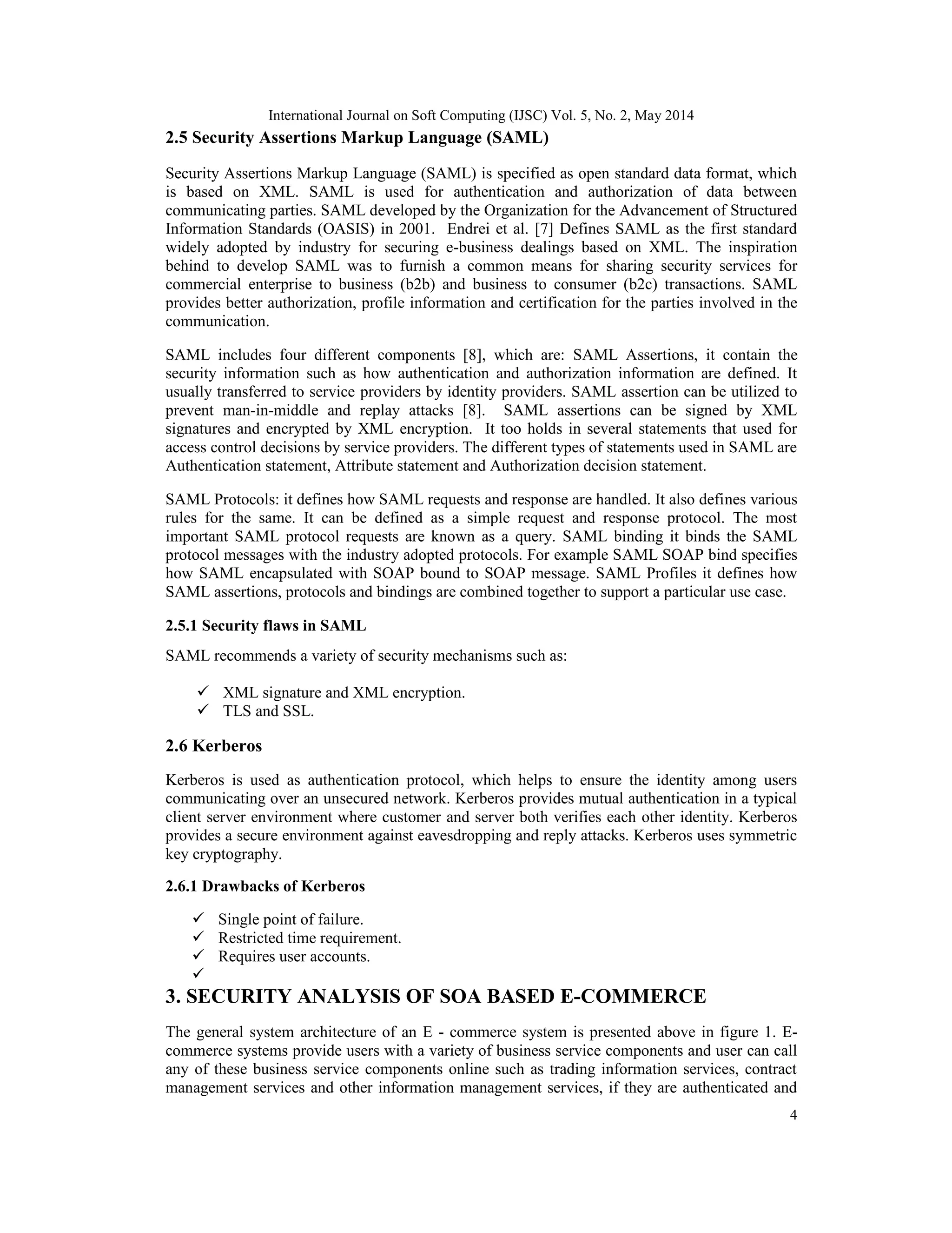 Designing A Logical Security Framework for E-Commerce System Based on SOA | PDF