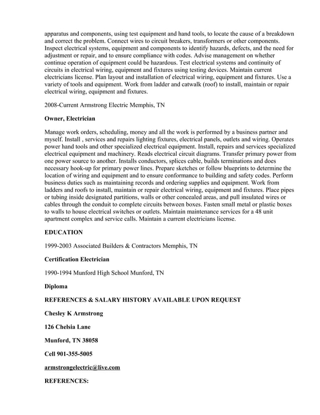 Keith Armstrong Resume | DOC | Home Appliances | Home & Garden