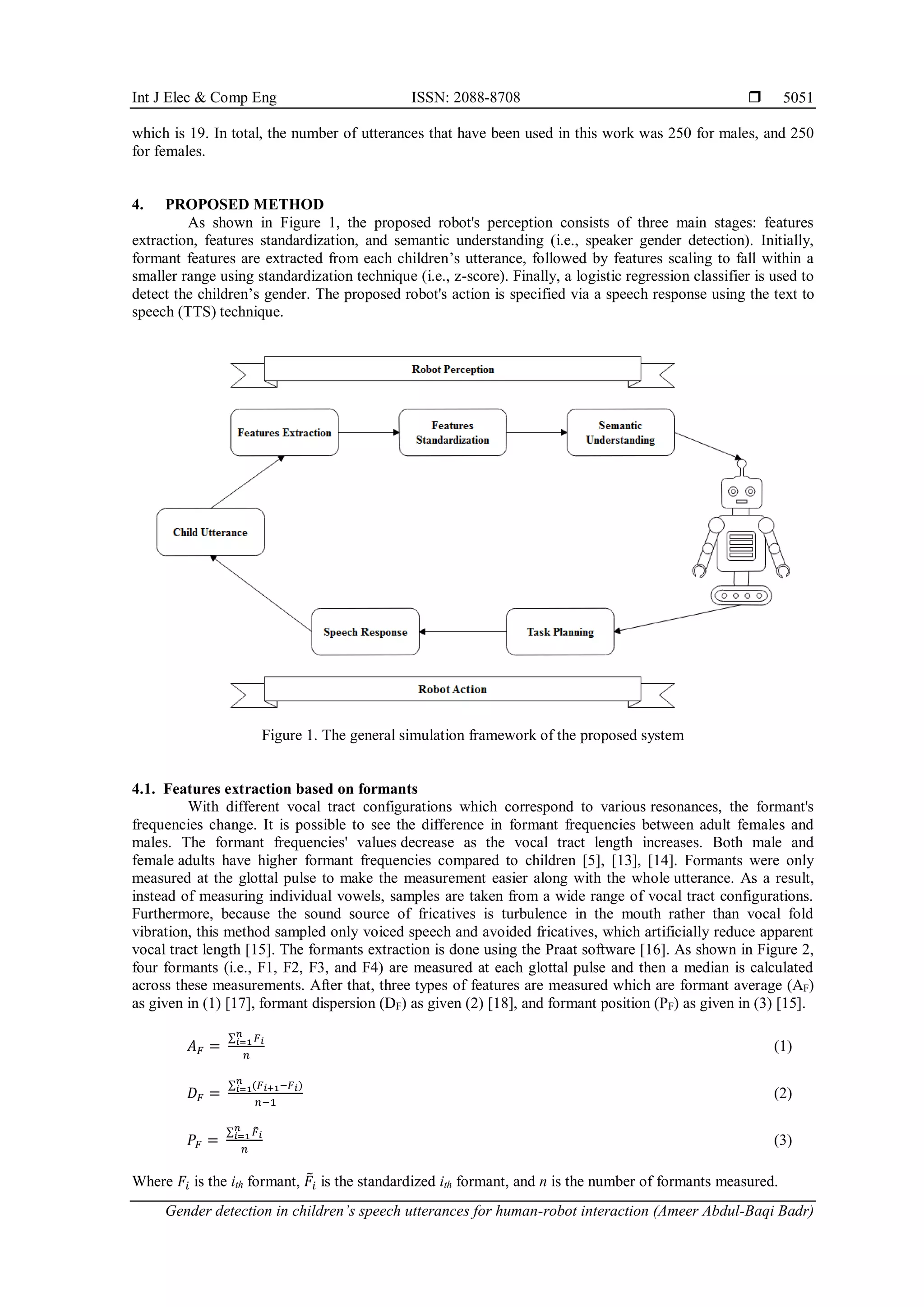 Gender detection in children’s speech utterances for human-robot ...