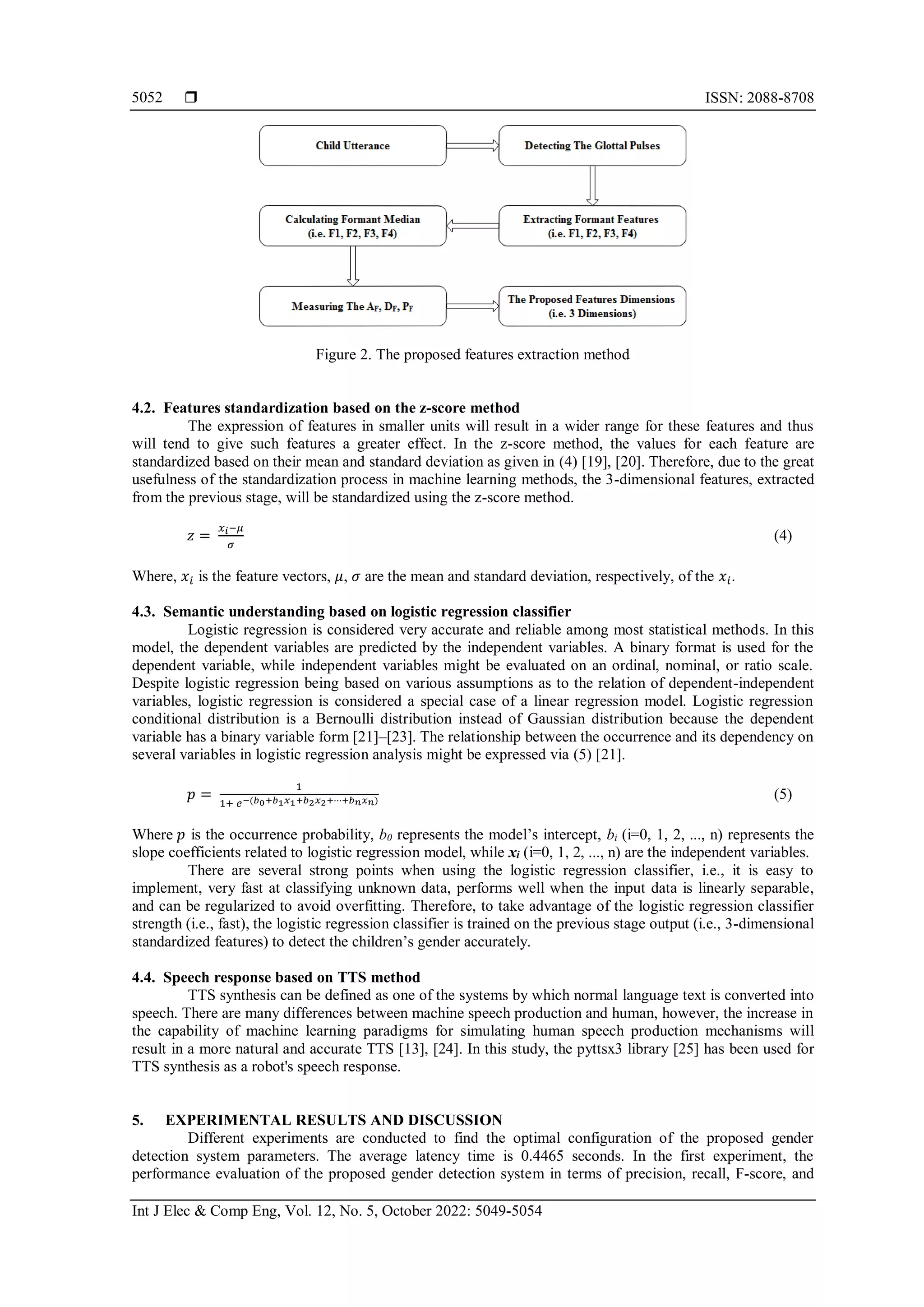 Gender detection in children’s speech utterances for human-robot interaction | PDF | Digital ...