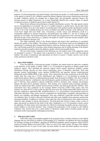 Gender detection in children’s speech utterances for human-robot ...