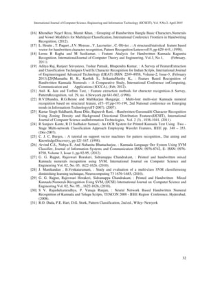 STRUCTURAL FEATURES FOR RECOGNITION OF HAND WRITTEN KANNADA CHARACTER BASED ON SVM | PDF