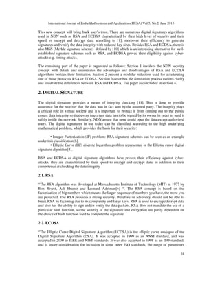 COMPARISON AND EVALUATION OF DIGITAL SIGNATURE SCHEMES EMPLOYED IN NDN NETWORK | PDF