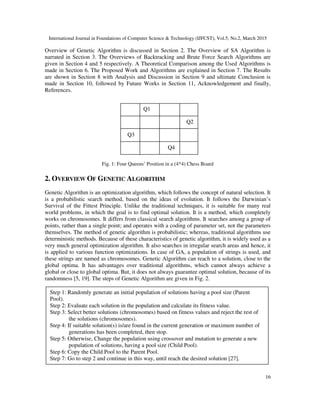 COMPARATIVE STUDY OF DIFFERENT ALGORITHMS TO SOLVE N QUEENS PROBLEM ...