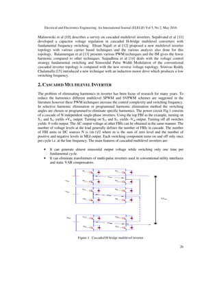 SINGLE PHASE SYMMETRICAL MULTILEVEL INVERTER DESIGN FOR VARIOUS LOADS | PDF
