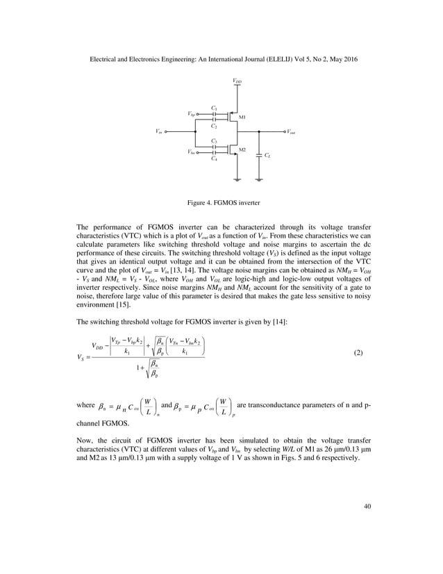 APPLICATIONS OF FLOATING-GATE MOSFET IN THE DESIGN OF INVERTER AND RING ...