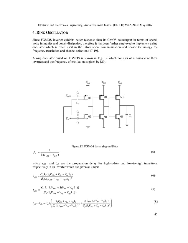 APPLICATIONS OF FLOATING-GATE MOSFET IN THE DESIGN OF INVERTER AND RING ...