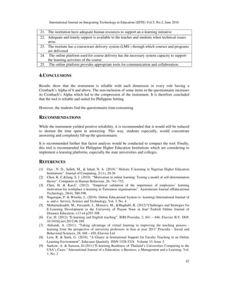 E-LEARNING READINESS ASSESSMENT TOOL FOR PHILIPPINE HIGHER EDUCATION INSTITUTIONS | PDF