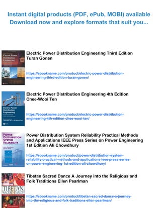 Electric Power Distribution Reliability 1st Edition Richard E. Brown | PDF