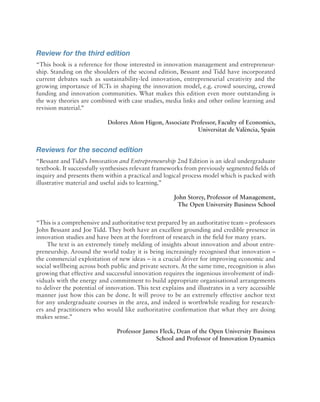 Innovation And Entrepreneurship 3rd Edition John Bessant John R Bessant ...
