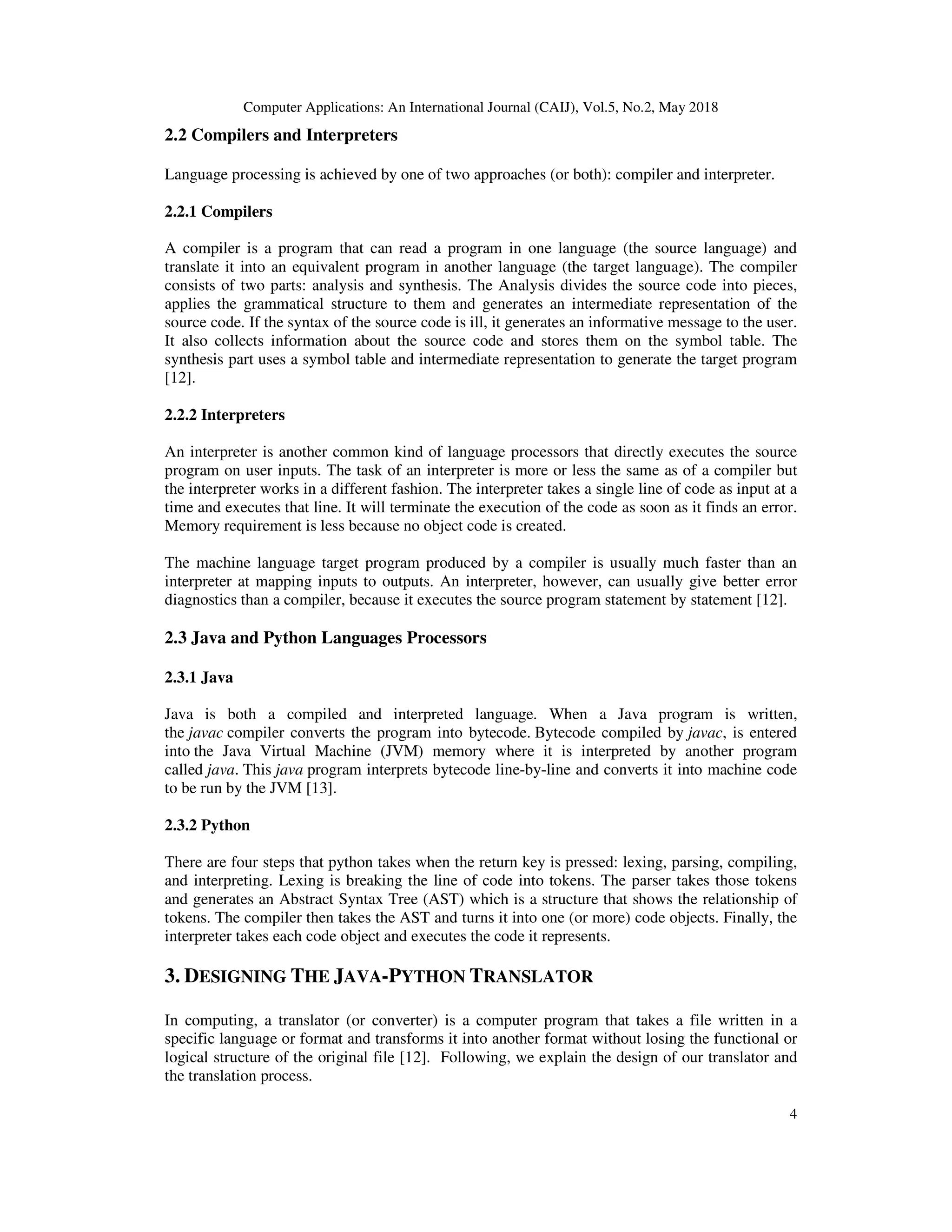JPT : A SIMPLE JAVA-PYTHON TRANSLATOR | PDF