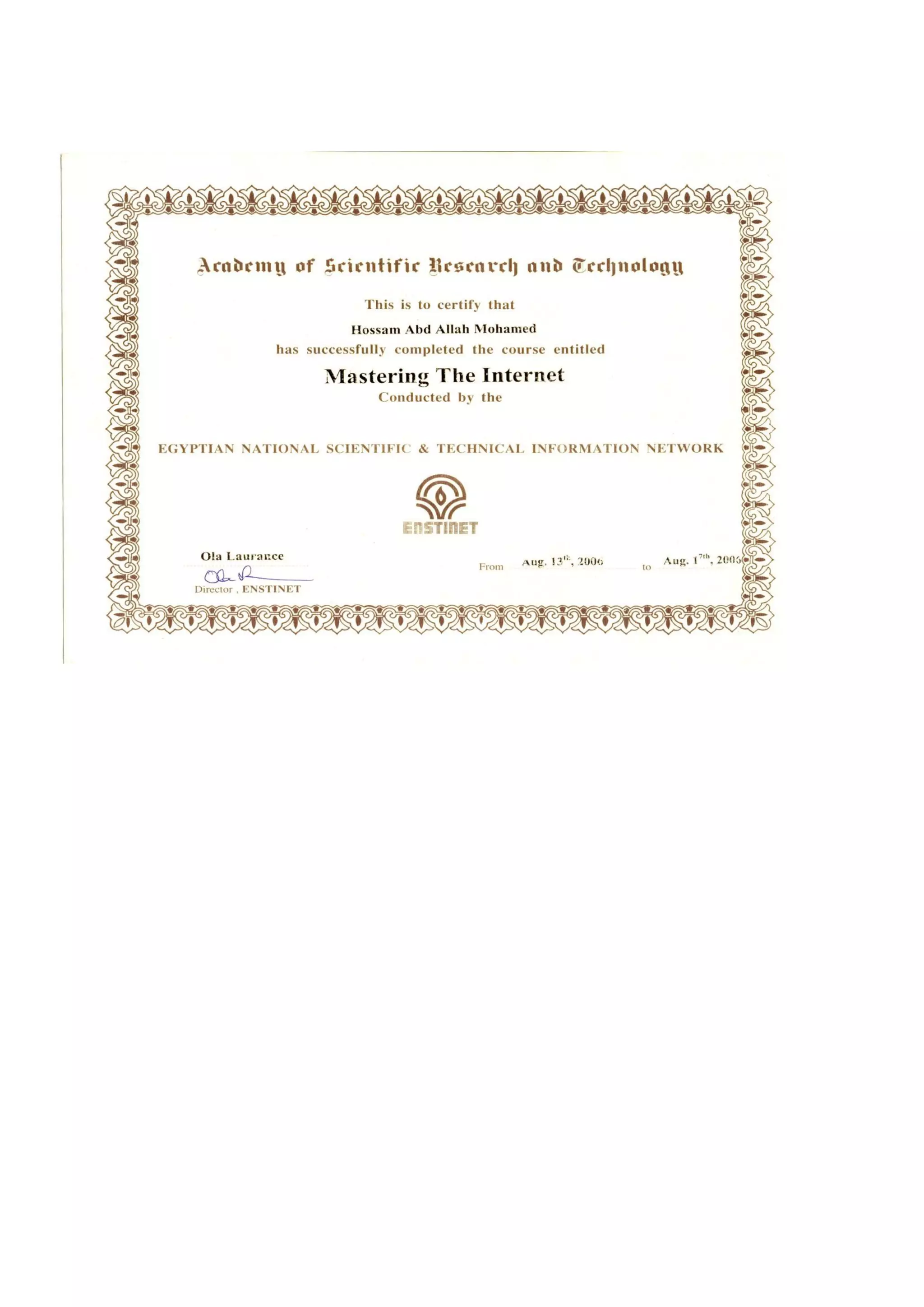 My training Certification | PDF