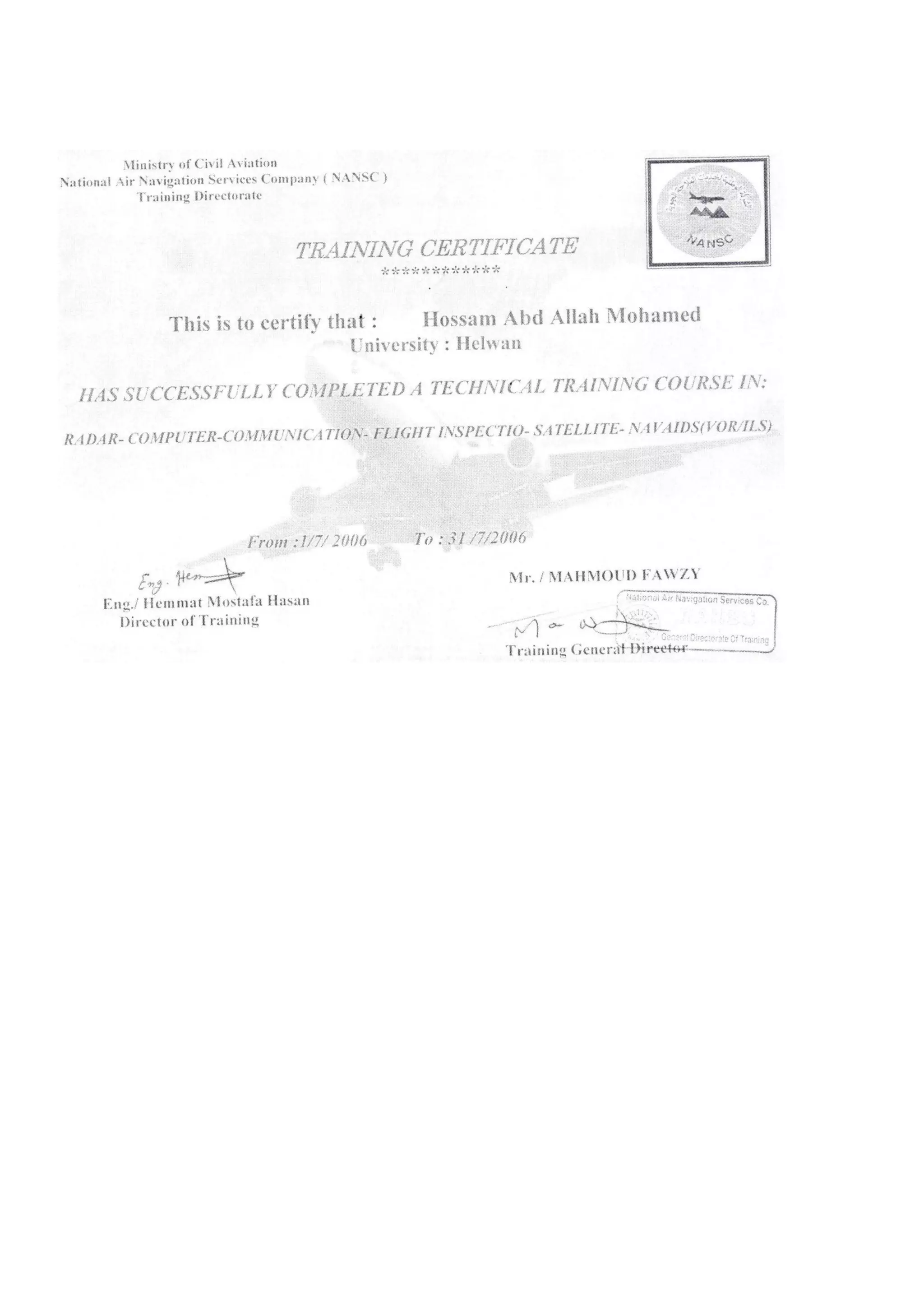 My training Certification | PDF