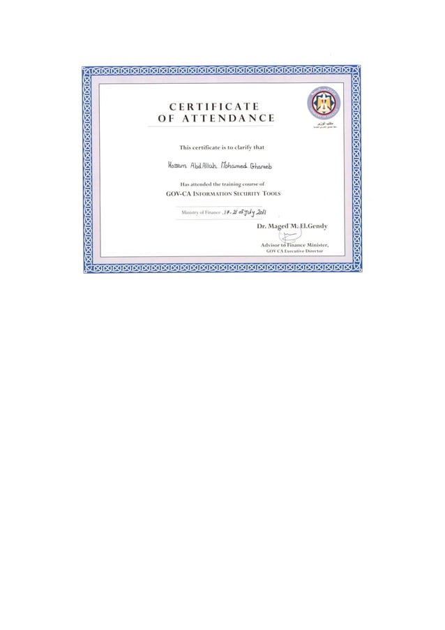 My training Certification | PDF