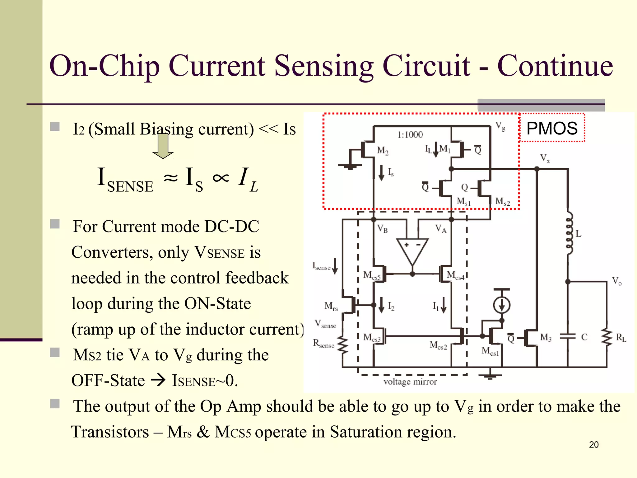 Presentation_ON-CHIP CURRENT SENSING TECHNIQUE FOR CMOS MONOLITHIC ...