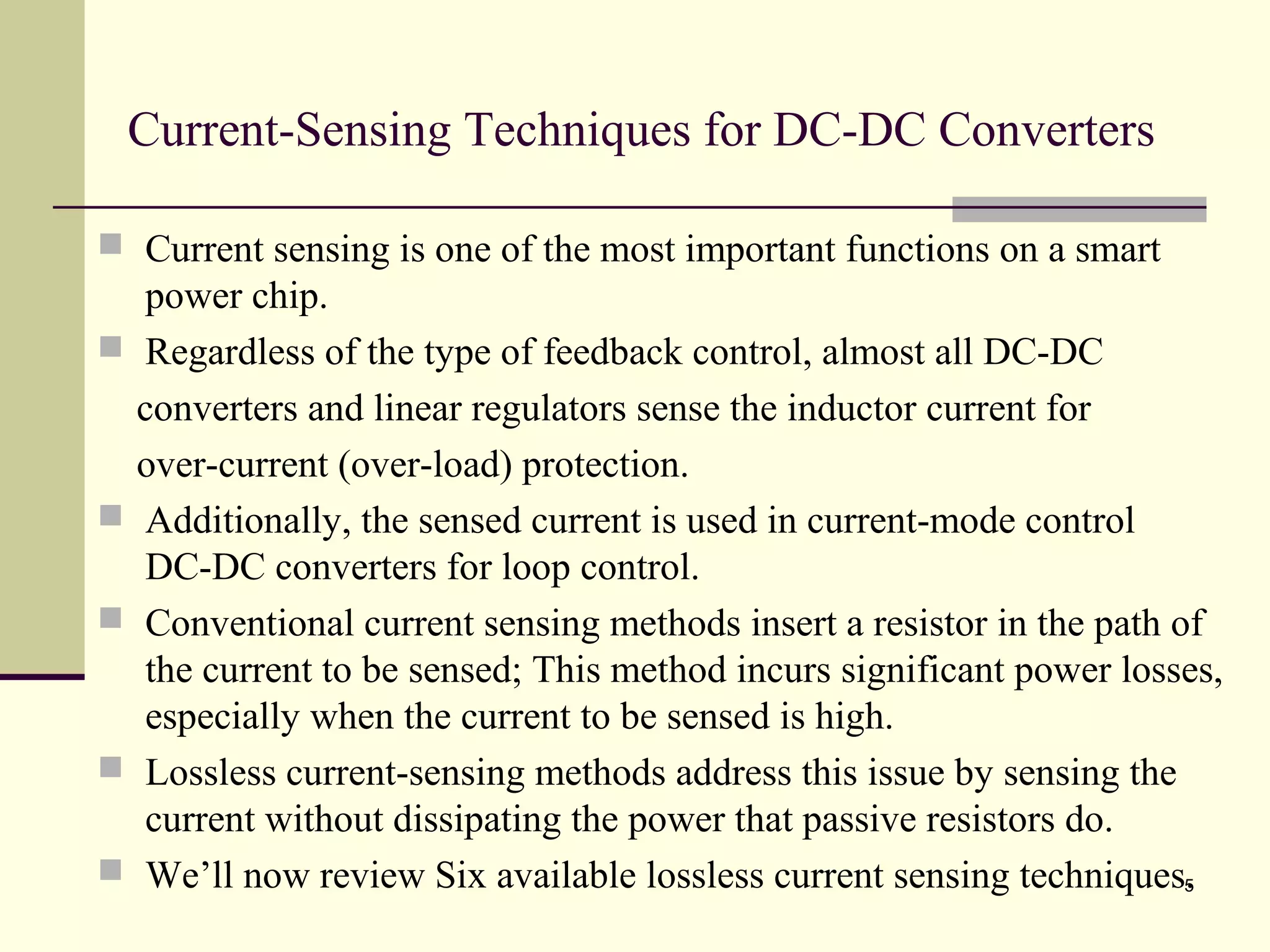 Presentation_ON-CHIP CURRENT SENSING TECHNIQUE FOR CMOS MONOLITHIC ...