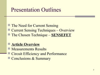 Presentation_ON-CHIP CURRENT SENSING TECHNIQUE FOR CMOS MONOLITHIC ...