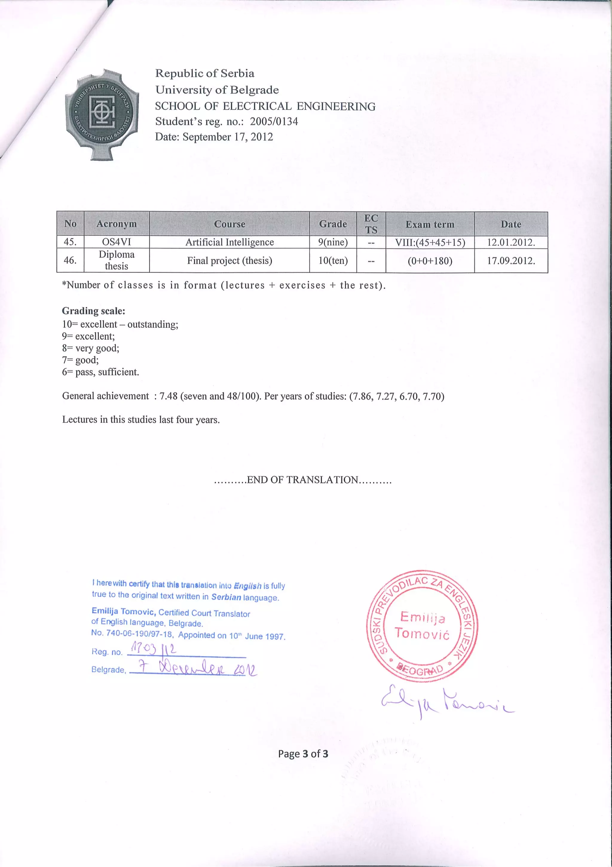 Transcript of academic records and certificate | PDF