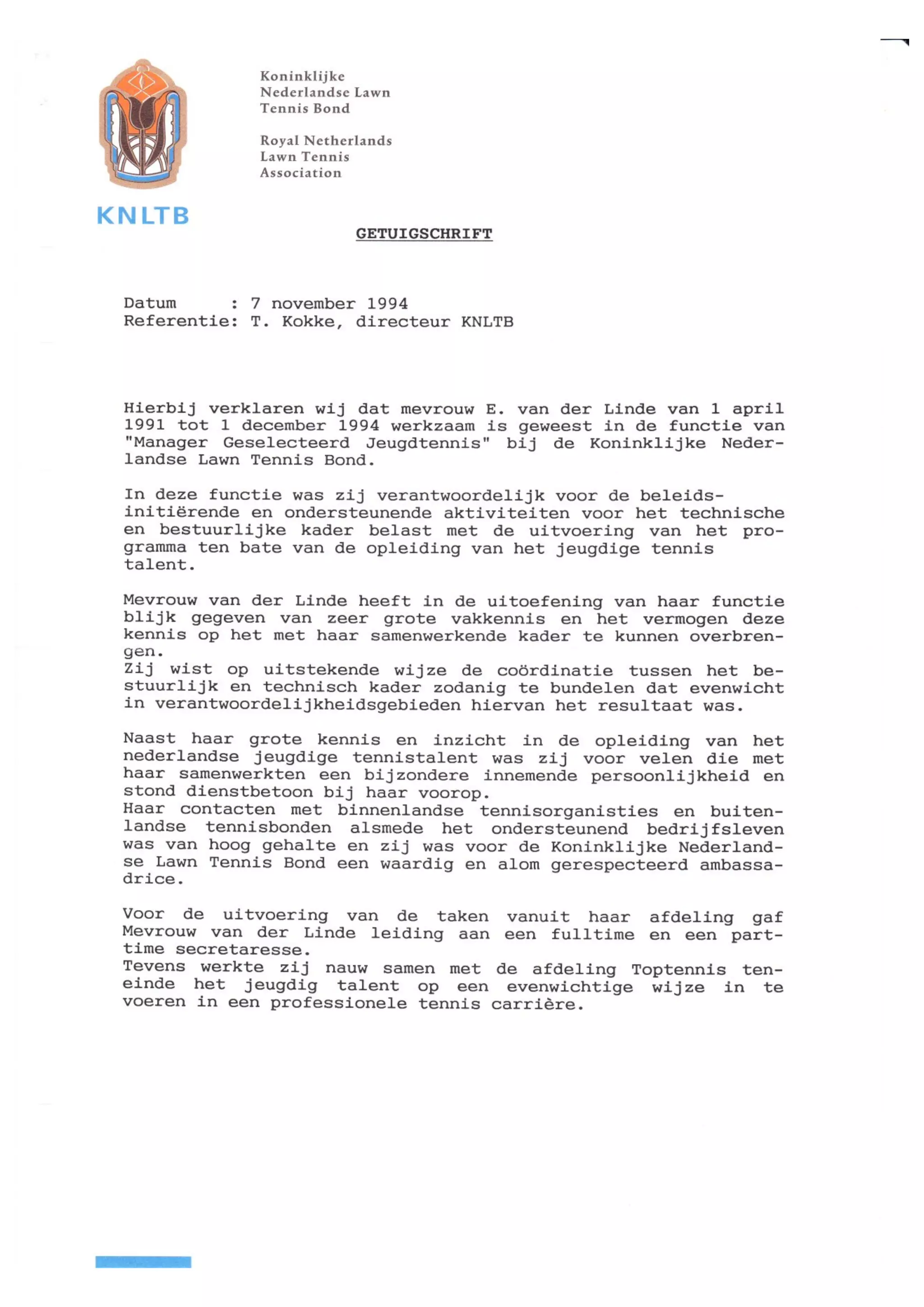 Getuigschrift KNLTB | PDF