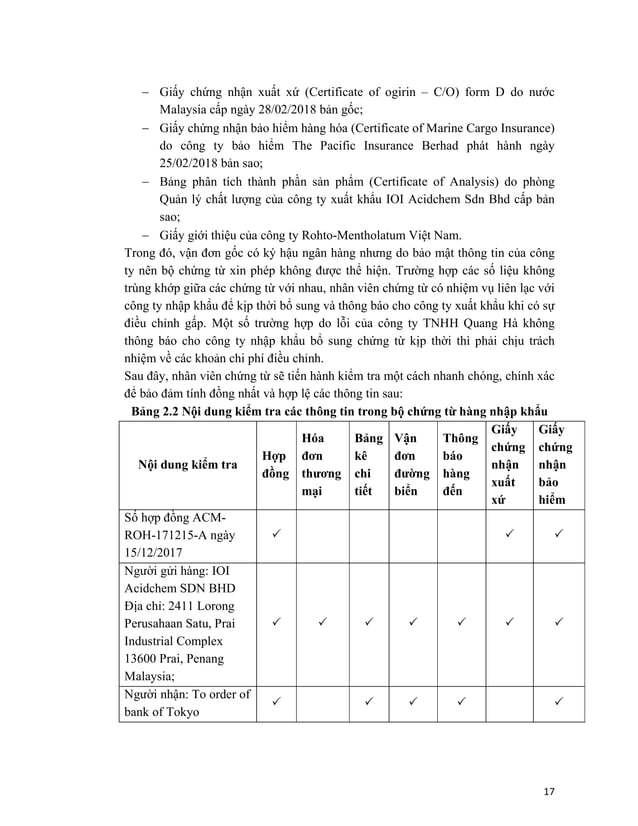 Báo cáo thực tập: phân tích quy trình giao nhận hàng nhập FCL 5220256 | PDF