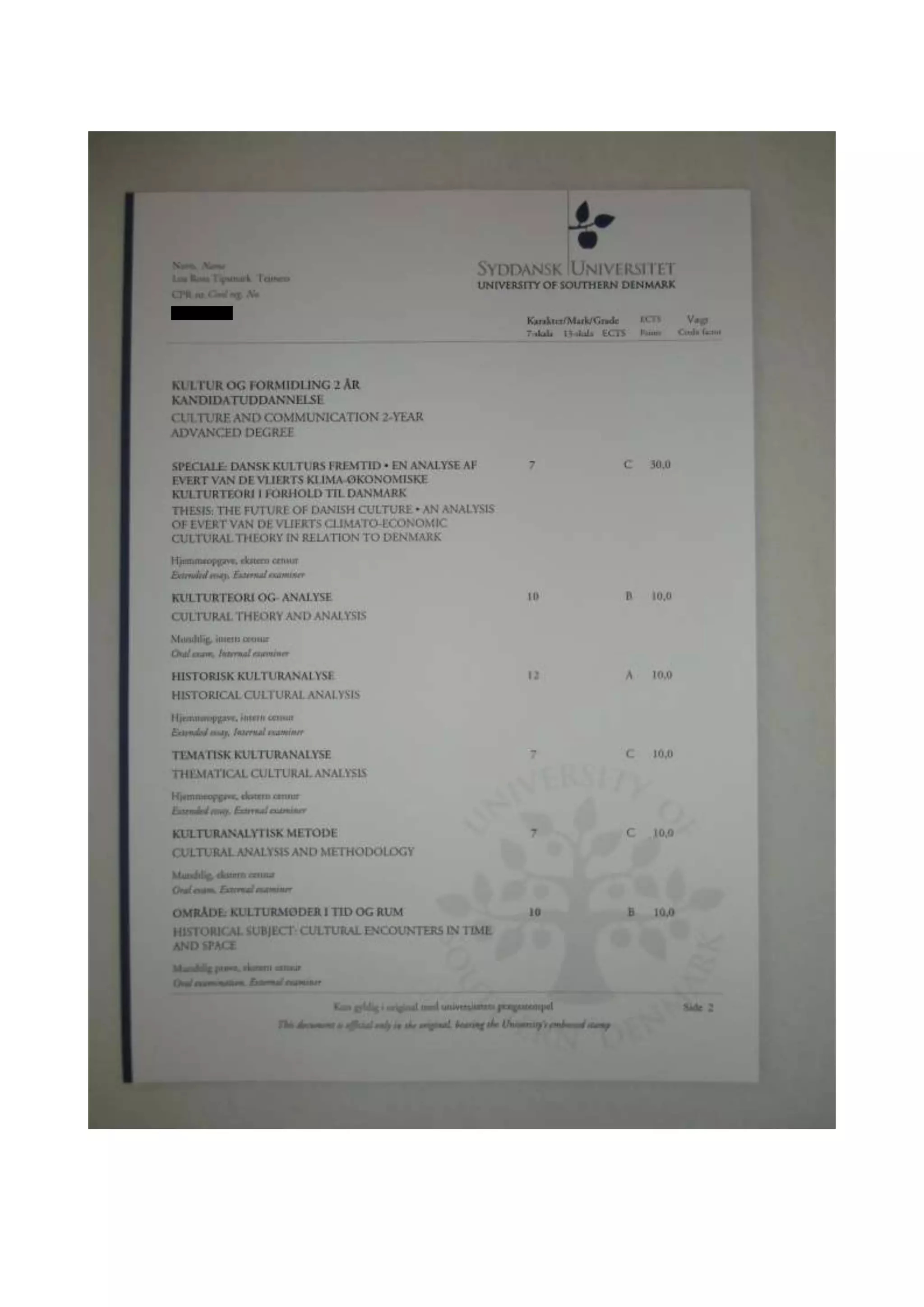 Kandidatdiplom for Loa Tejmers | DOCX