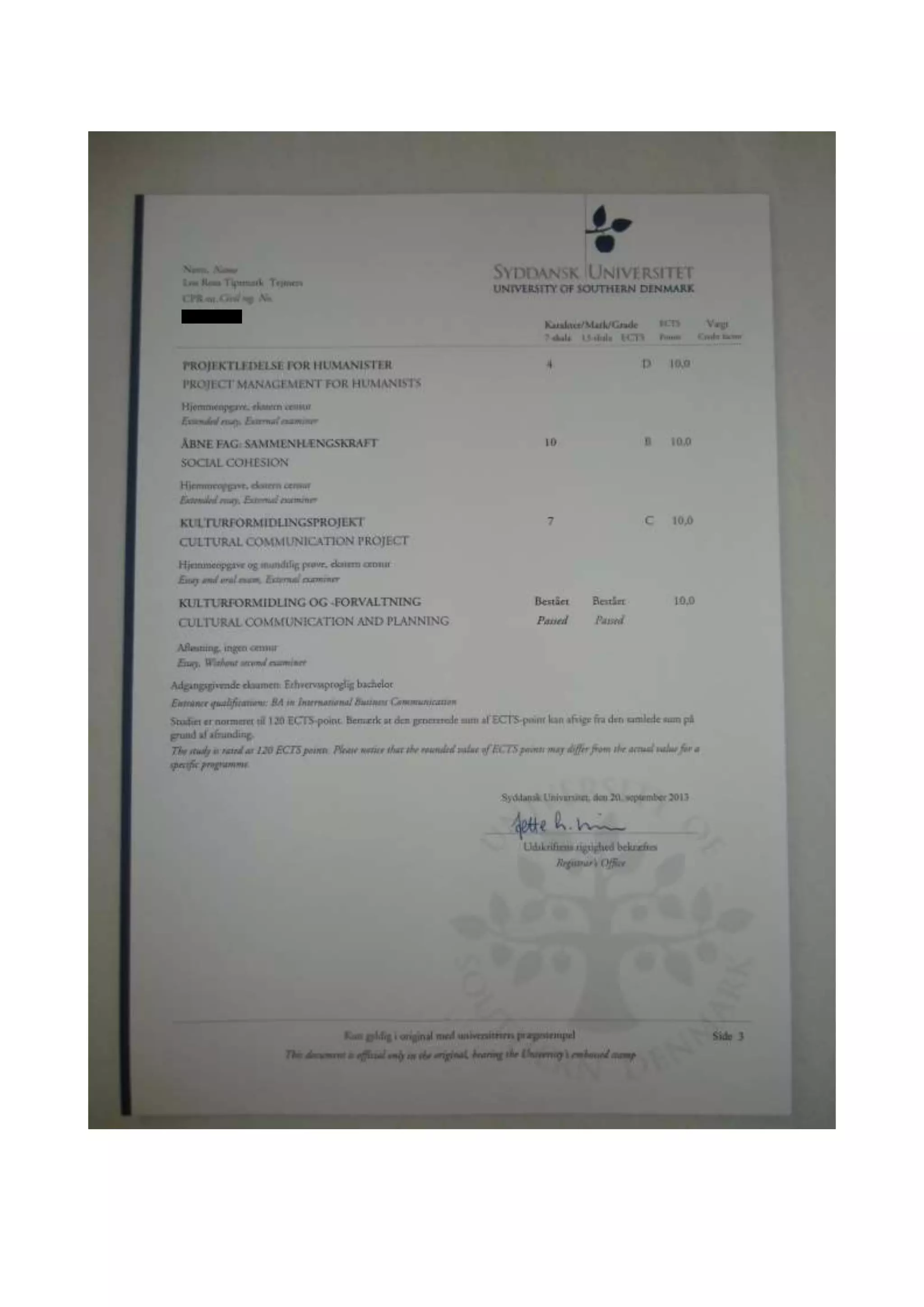 Kandidatdiplom for Loa Tejmers | DOCX