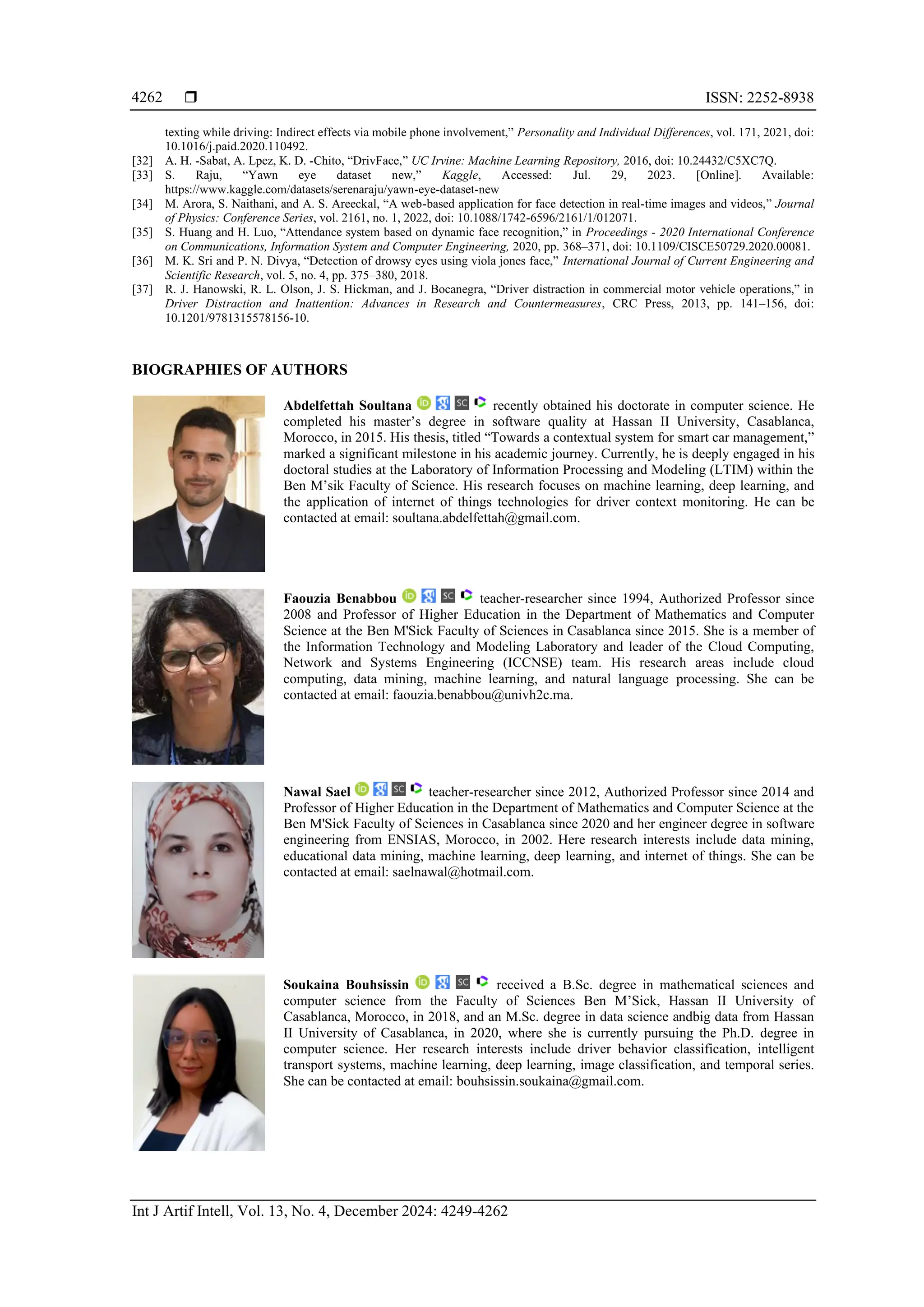 Driver inattention detection system using multi-task cascaded convolutional networks | PDF