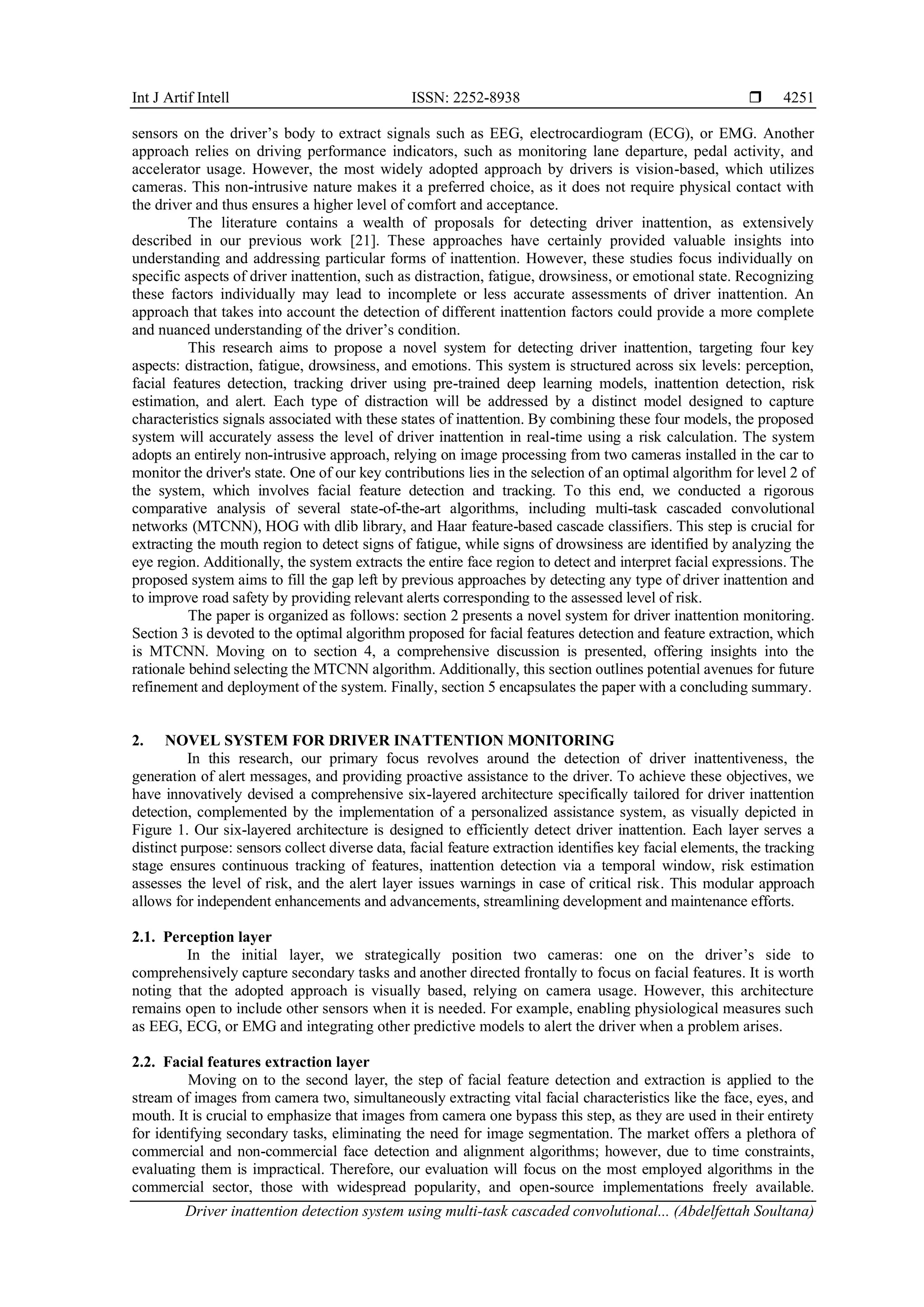 Driver inattention detection system using multi-task cascaded convolutional networks | PDF