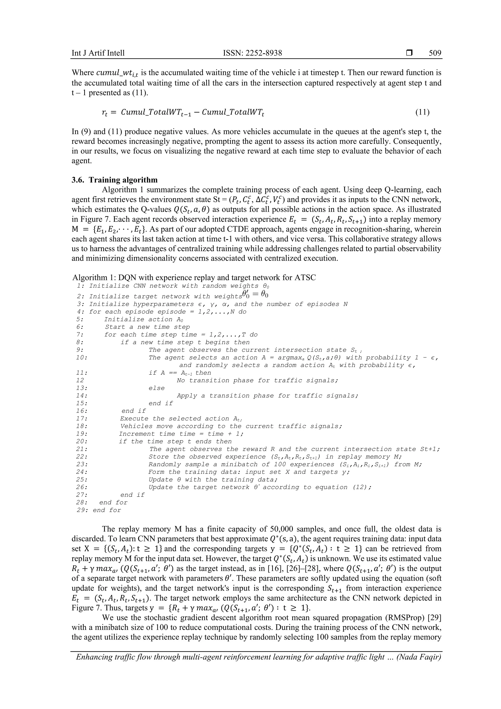 Enhancing traffic flow through multi-agent reinforcement learning for adaptive traffic light ...