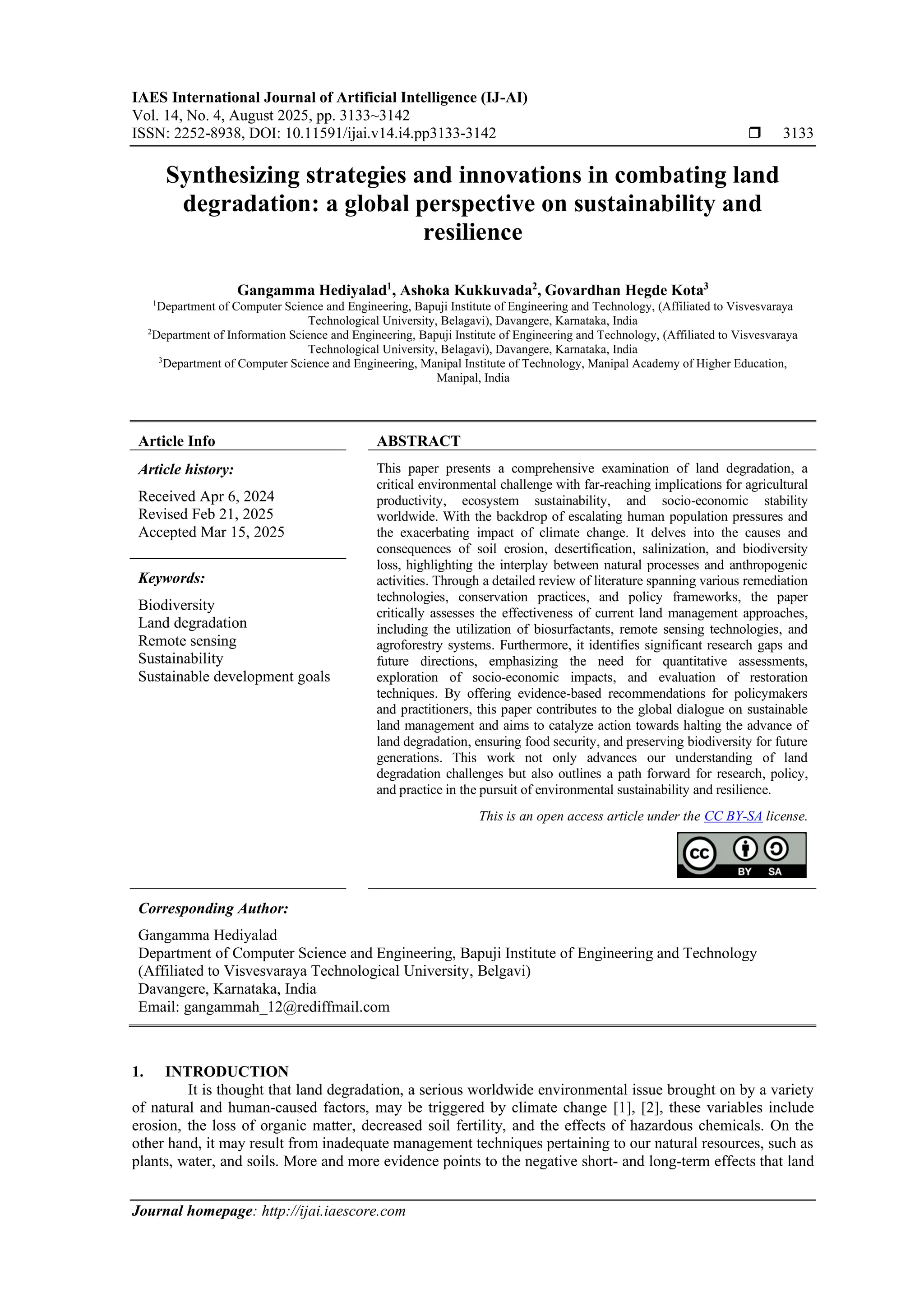 Synthesizing strategies and innovations in combating land degradation ...