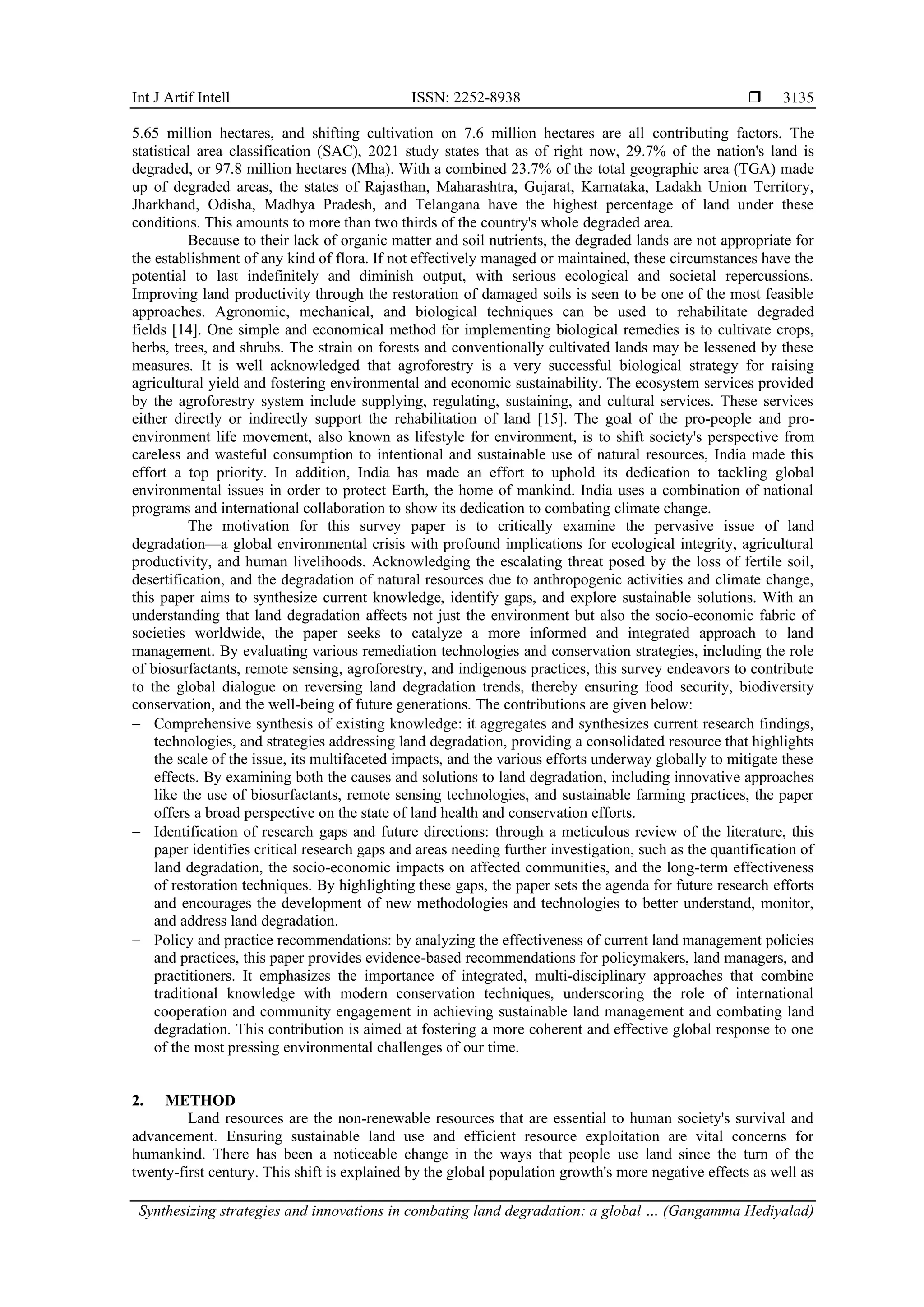 Synthesizing strategies and innovations in combating land degradation: a global perspective on ...