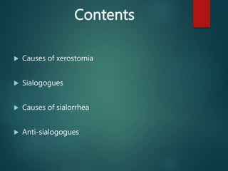 Sialogogues-Anti-sailogogues a detailed presentation | PPTX