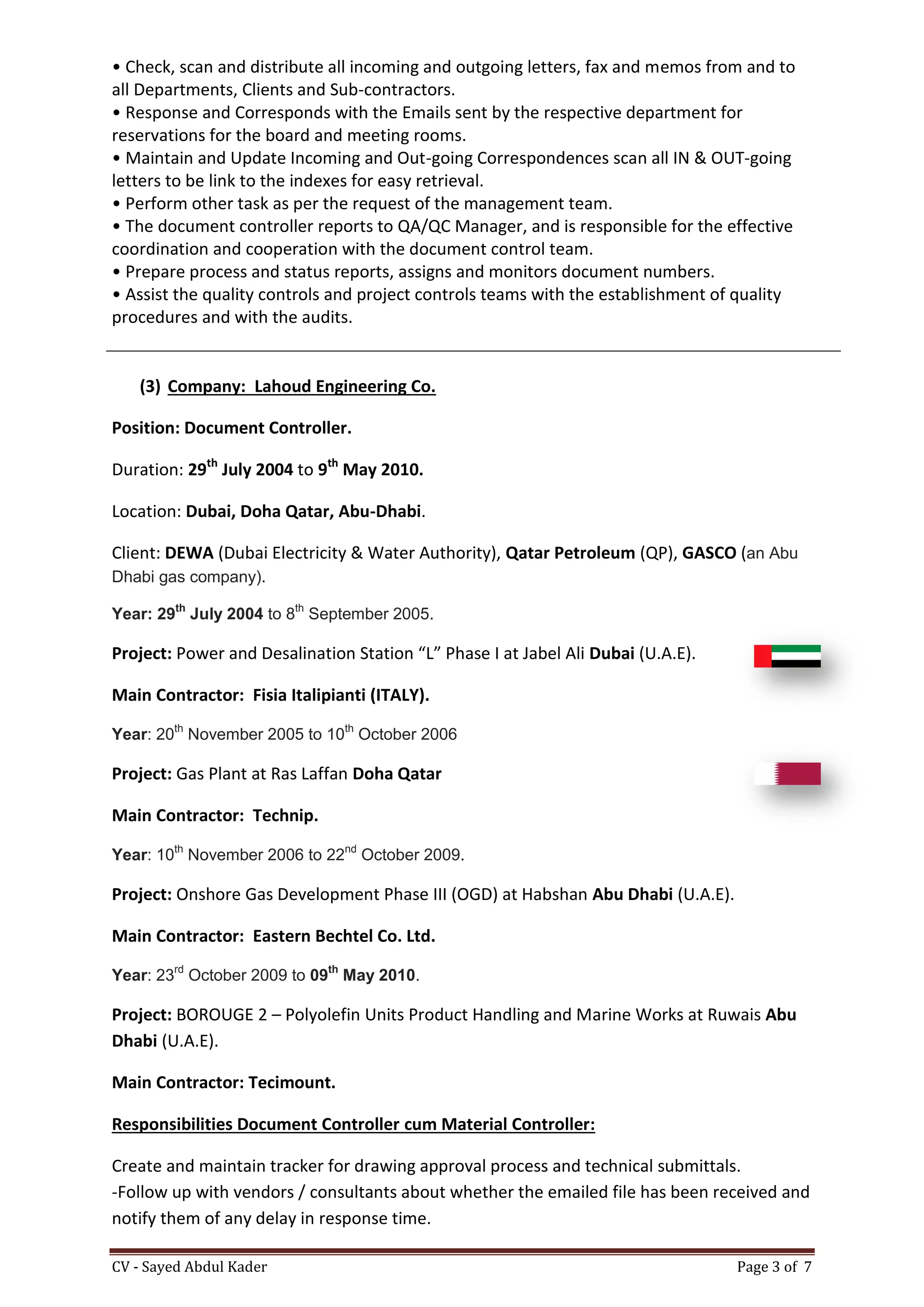 Curriculum Vitae - Sayed Abdul Kader - | PDF