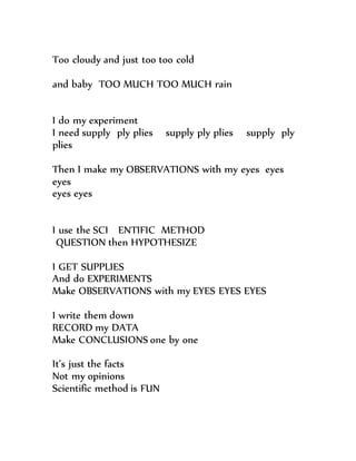 SCIENTIFIC METHOD song | PDF