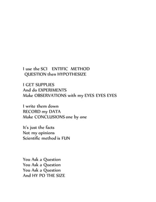 SCIENTIFIC METHOD song | PDF