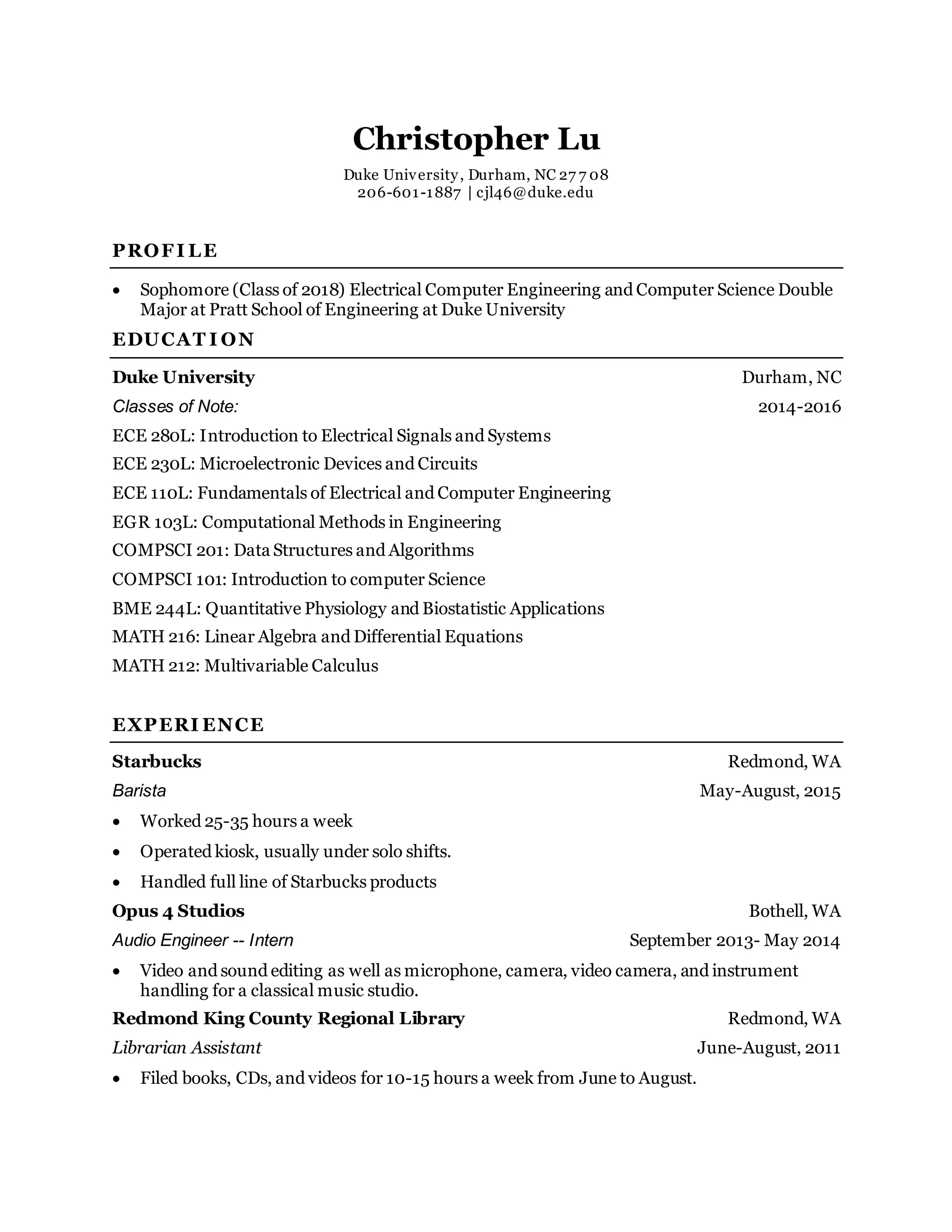 Sophomore Resume | DOCX | Technology & Computing