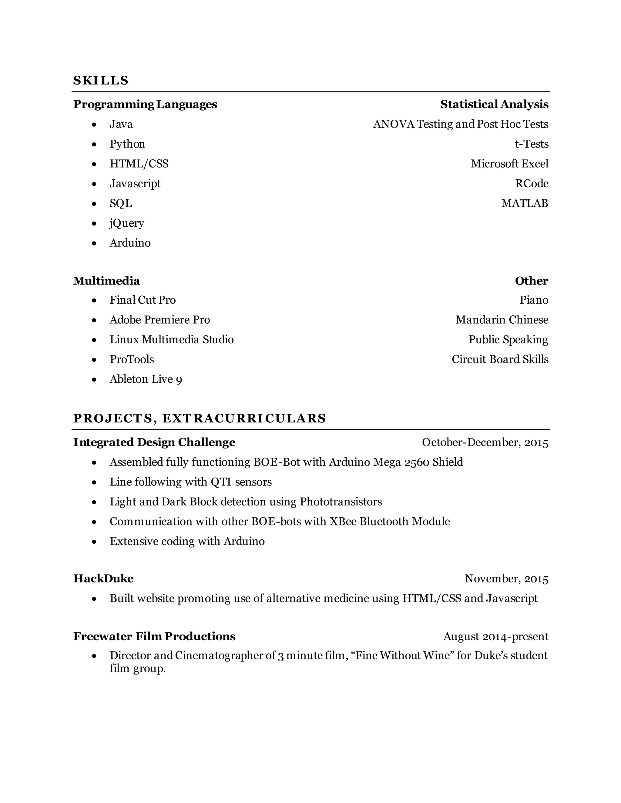 Sophomore Resume | DOCX | Technology & Computing