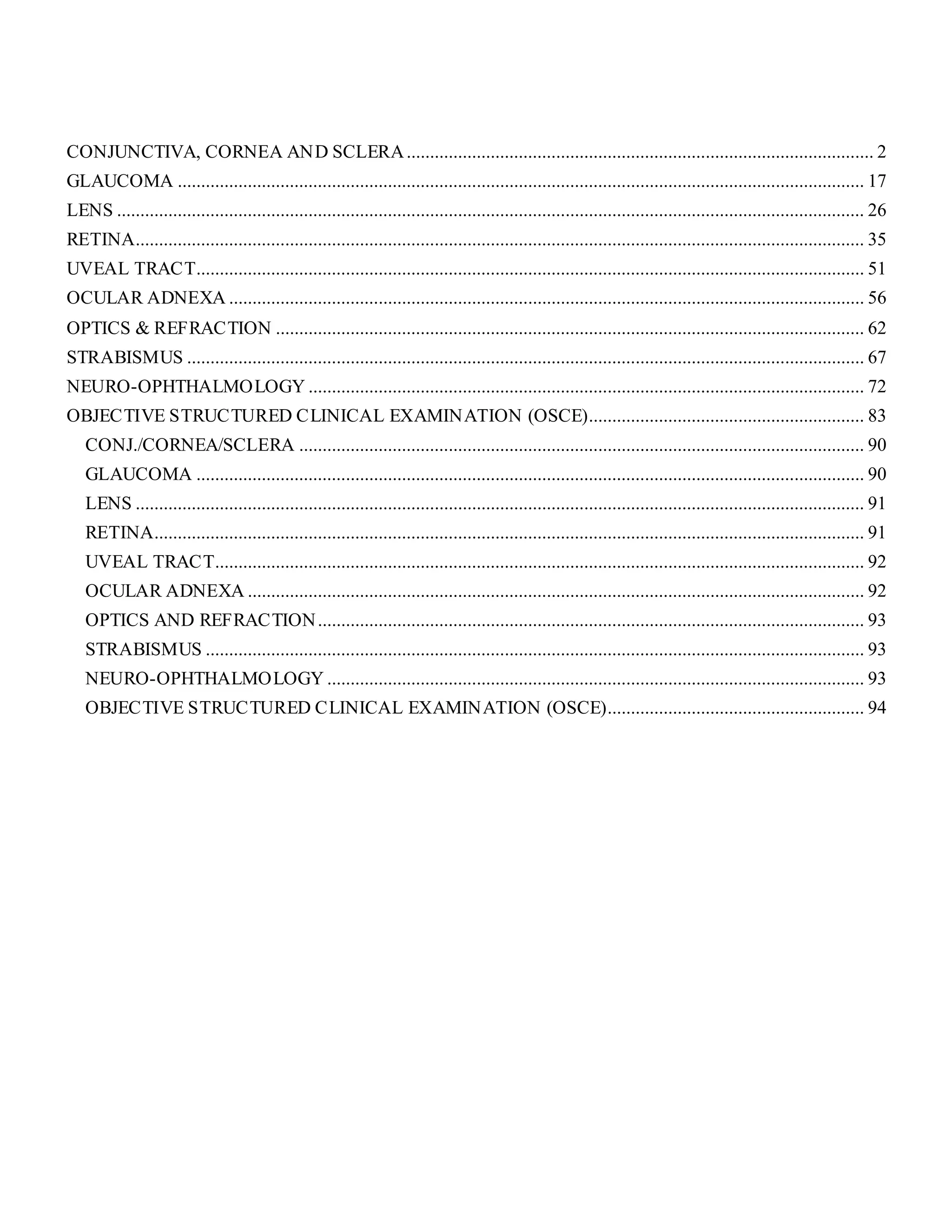 522 mcqs & osce in ophthalmology | DOCX
