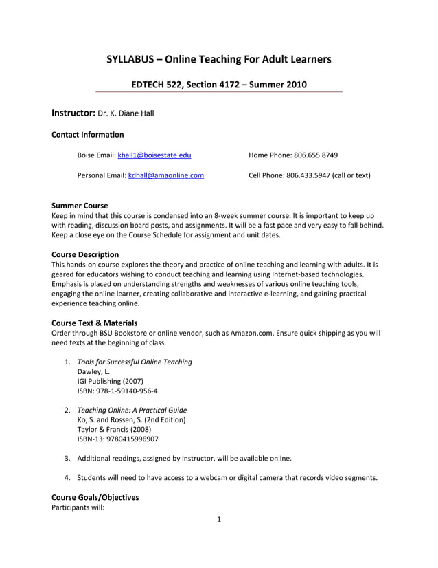 522: Syllabus | DOC | Educational Assessment | Education