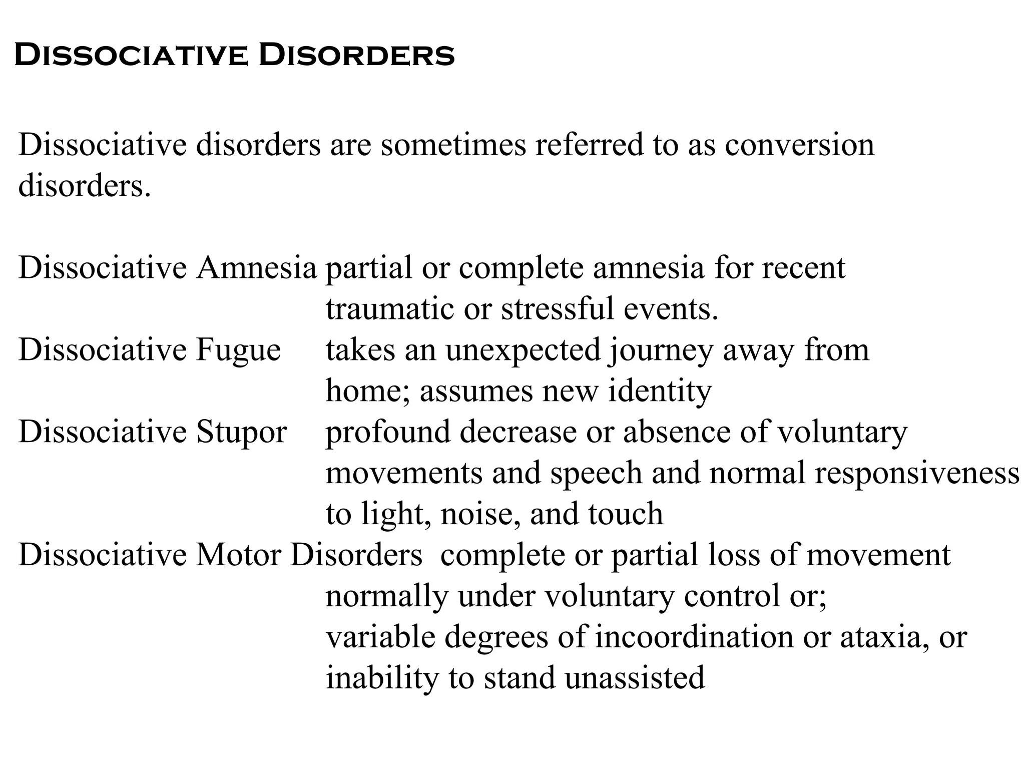 Dissociative Disorders | PPT