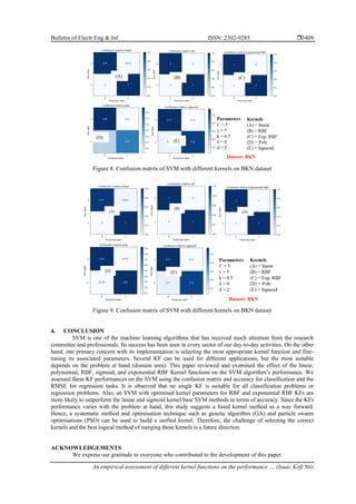 An empirical assessment of different kernel functions on the ...