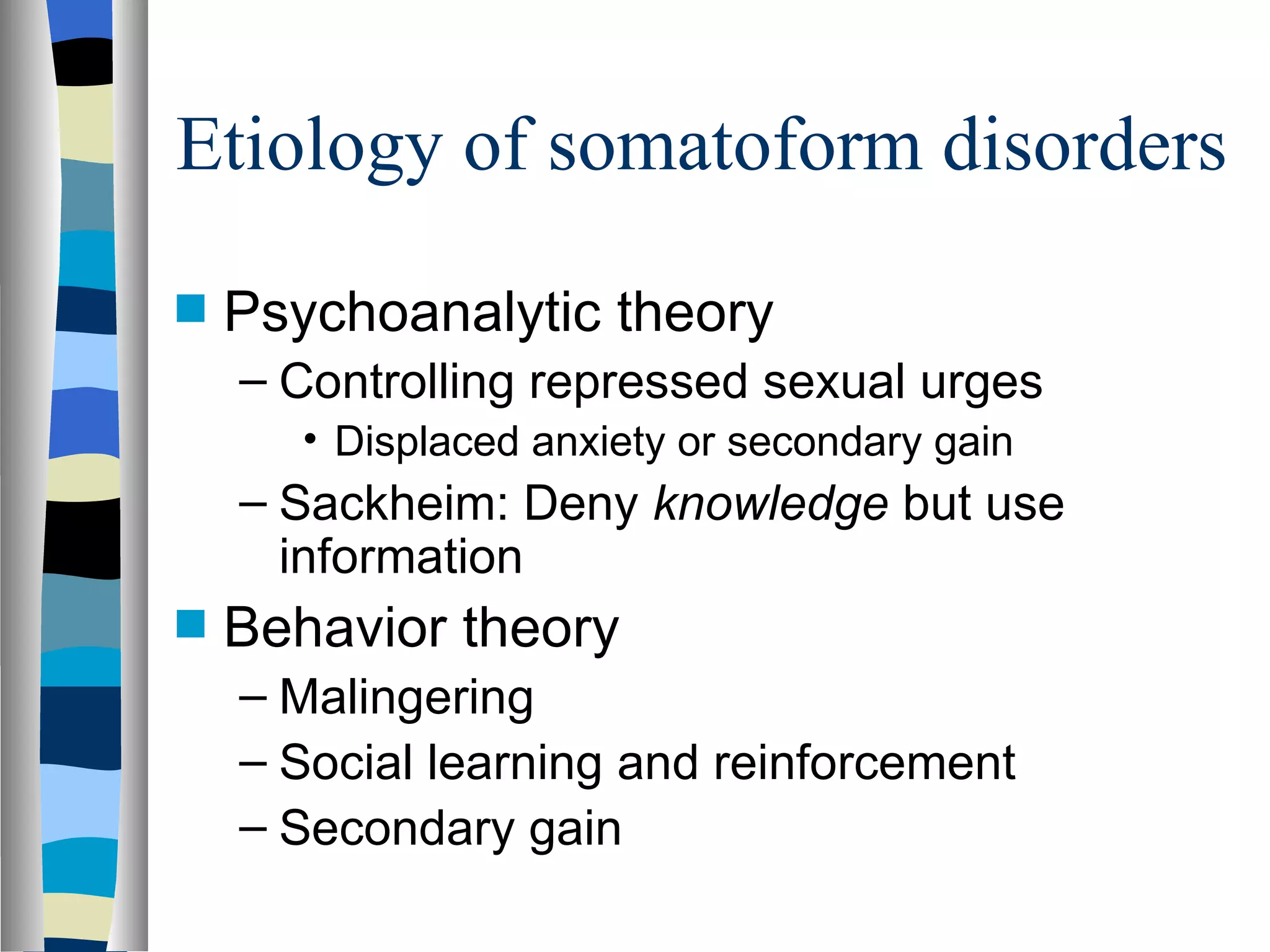 Somatoform And Factitious Disorders | PPT