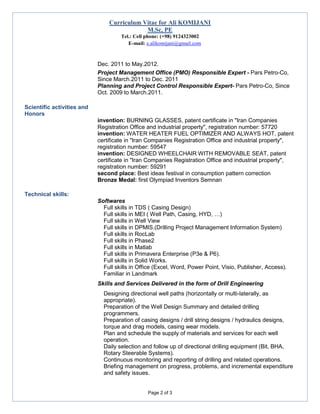 Resume- Komijani Ali -1395-05-12 | PDF