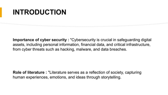 Cyber security and literature integration | PPT