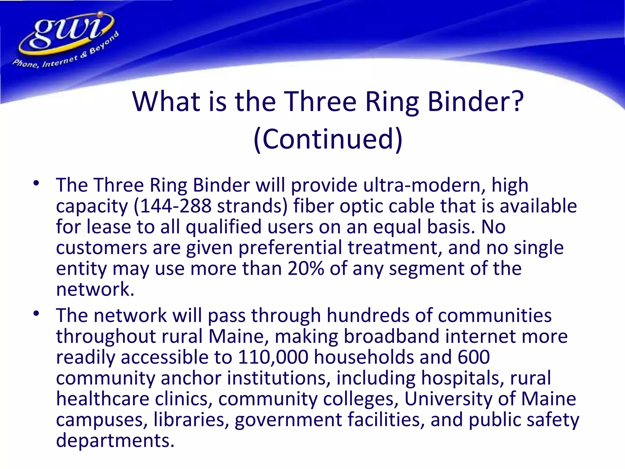Maine's Three Ring Binder Network | PPT